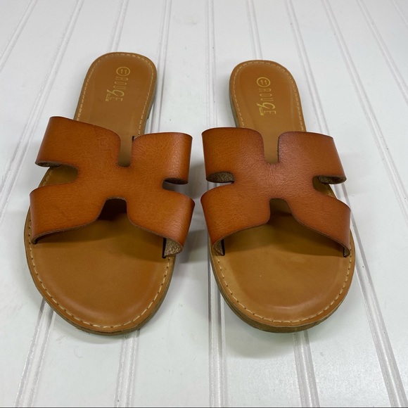 Rouge Helium | Shoes | Rouge Helium Brown Slide Sandals | Poshmark